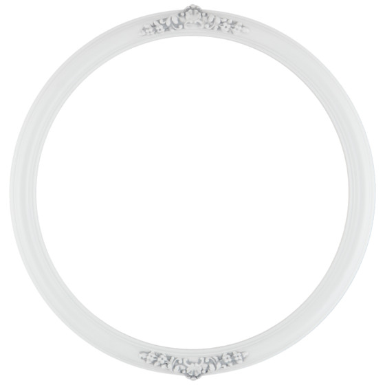 Contessa Round Picture Frame - Linen White |Victorian Frames