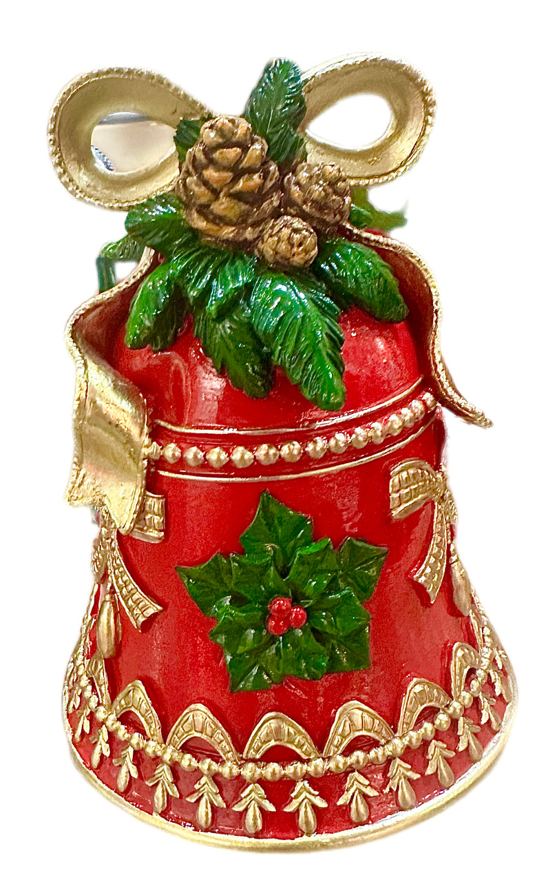 Christmas Bell - TRADITIONAL COLOURS CHRISTMAS TABLE BELL 14cm ...