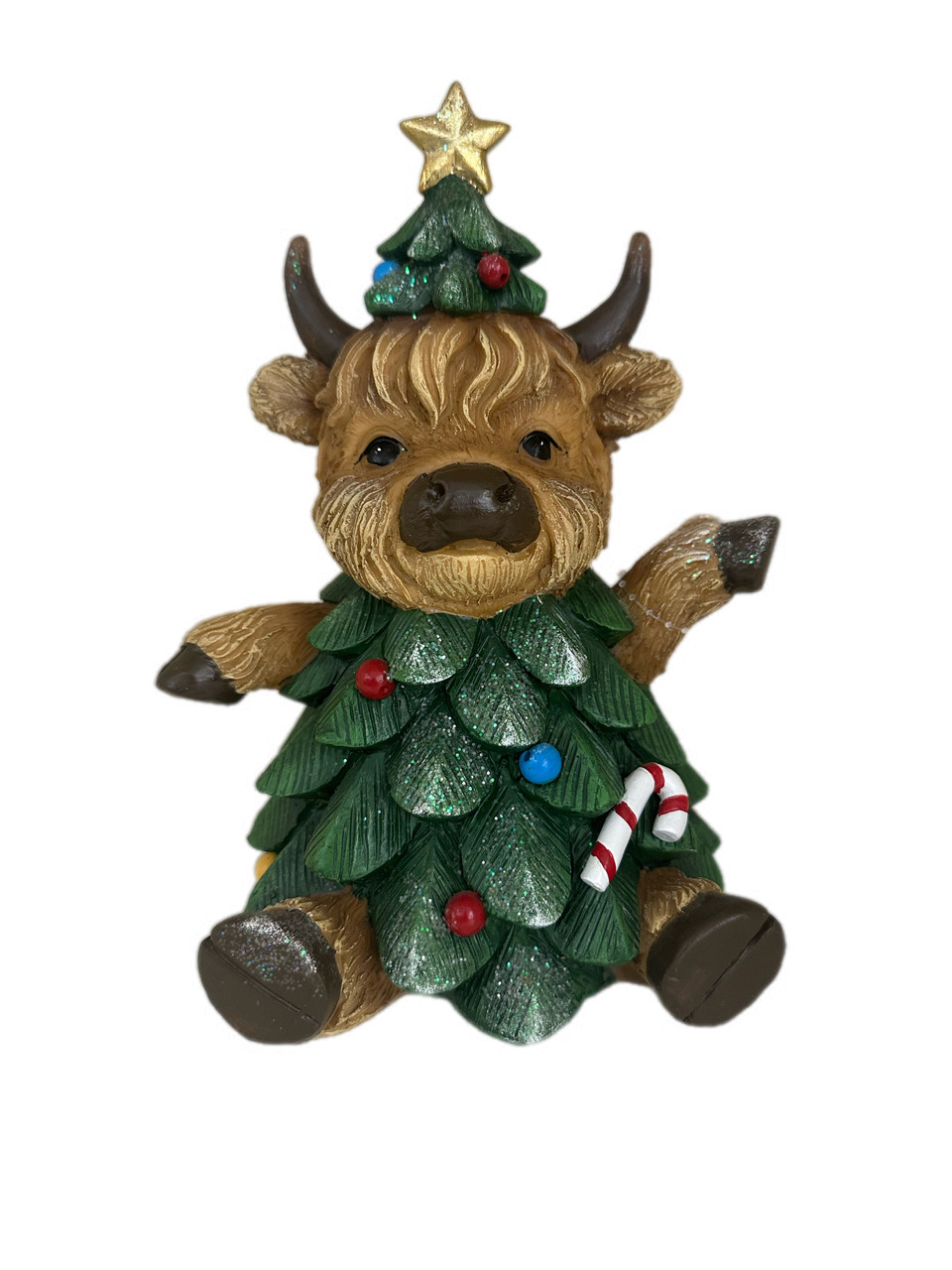 Christmas Decoration - HIGHLAND COW SITTING TREE 20CM - Bristlebrush ...