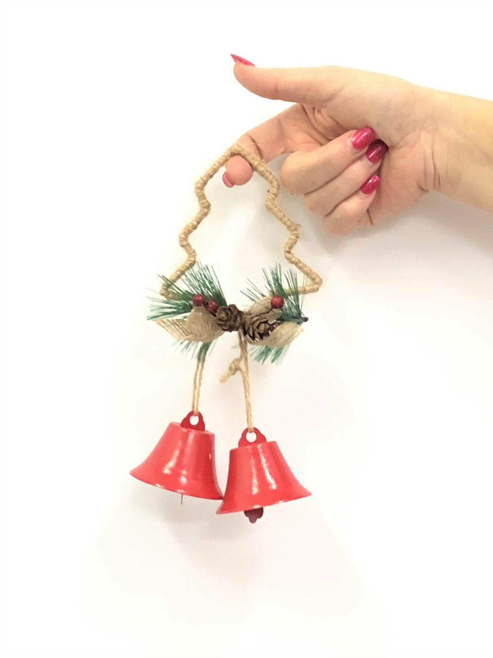 Rope Tree - Double Christmas Bells -18cm - Ornament .. - Bristlebrush ...