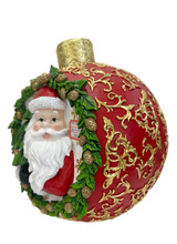 Bauble Centrepiece - SANTA Red Gold White LARGE 28cm - Bristlebrush Designs