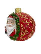 Bauble Centrepiece - SANTA Red Gold White MEDIUM 24cm - Bristlebrush ...