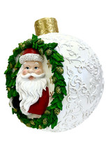 Bauble Centrepiece - SANTA Gold White LARGE 28cm - Bristlebrush Designs