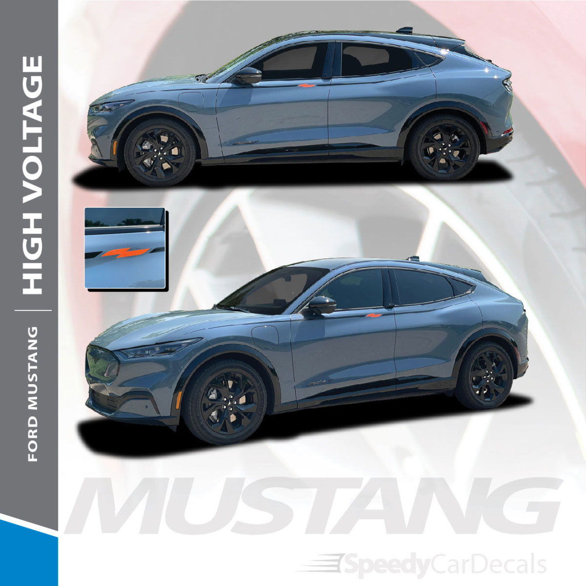 2021 2022 2023 2024 Ford Mustang Mach E HIGH VOLTAGE Side Stripes