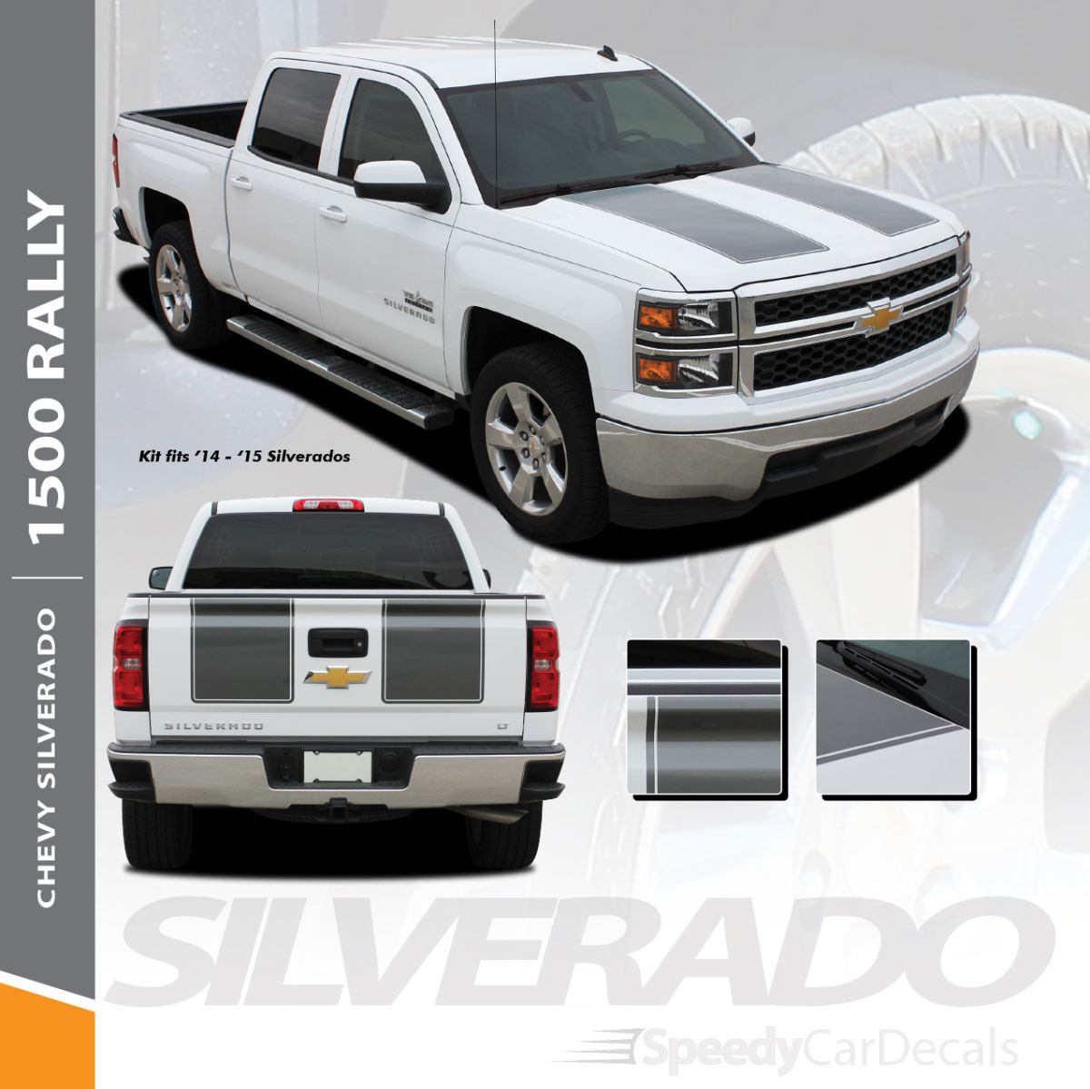 RALLY 1500 : 2014 2015 Chevy Silverado Rally Edition Style Hood Vinyl ...