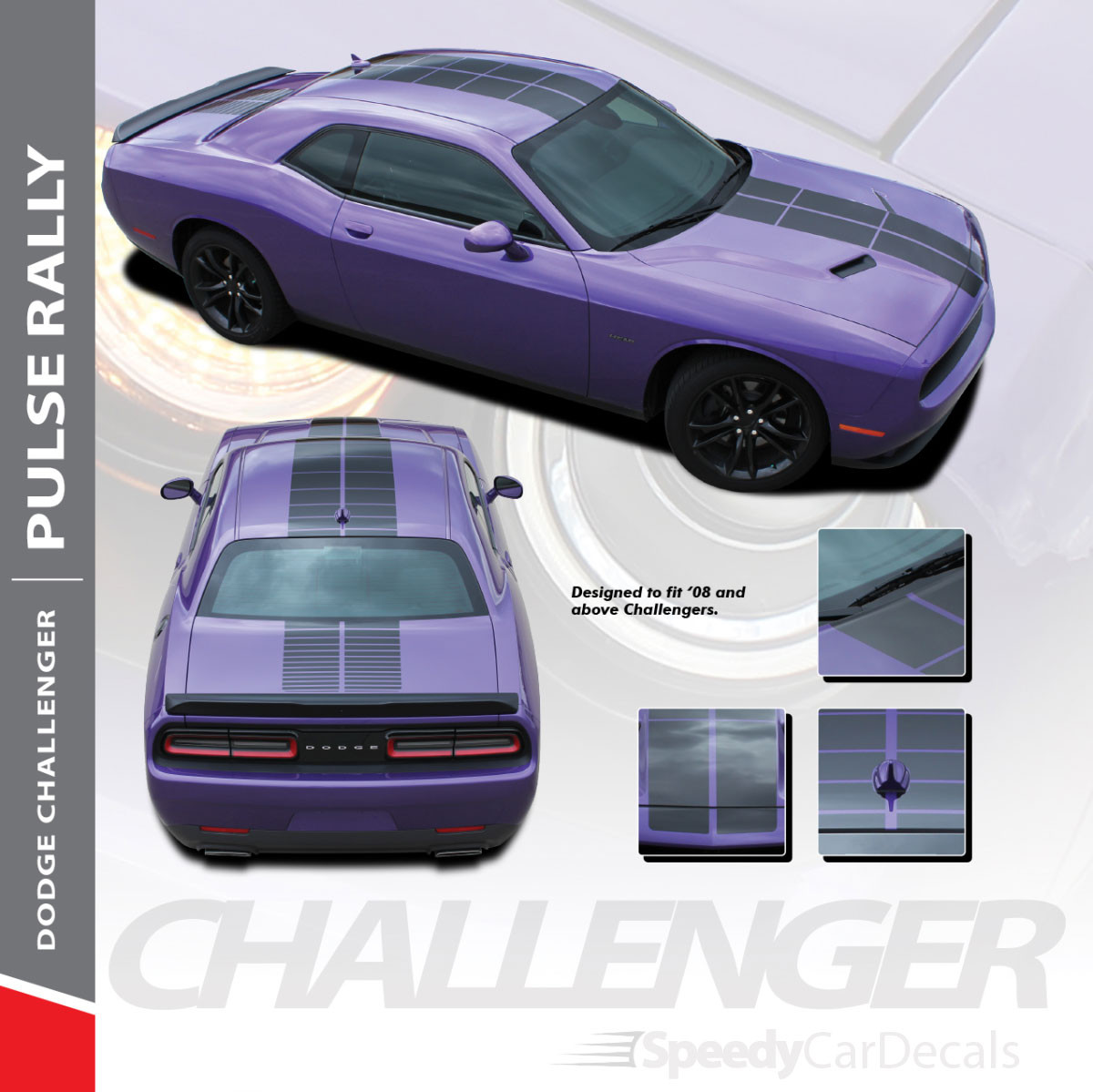 Dodge Challenger RT Side Dual Stripes DUEL 15 2015-2020 2021 2022 2023 ...
