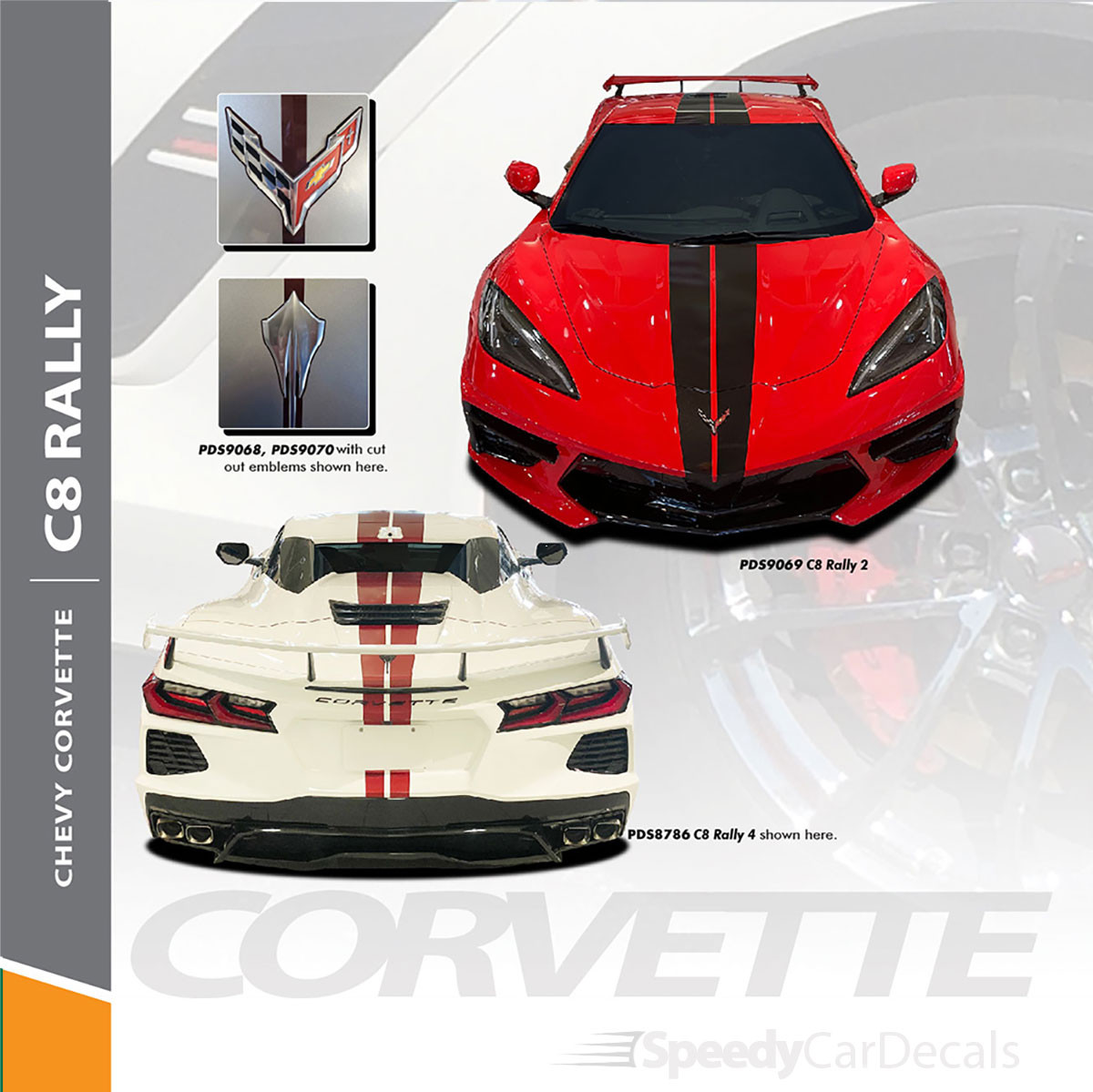 C8 Corvette Rally Racing Stripes Decals | Chevy C8 Corvette 2020-2024 ...
