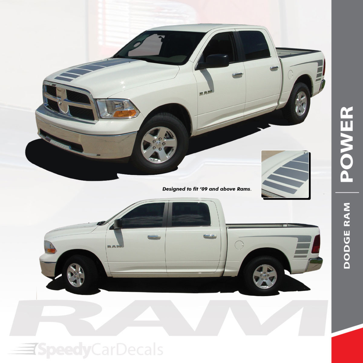 Dodge Ram Decals Stripes 3M RAM ROCKER STROBE 2009-2018 Premium Auto ...