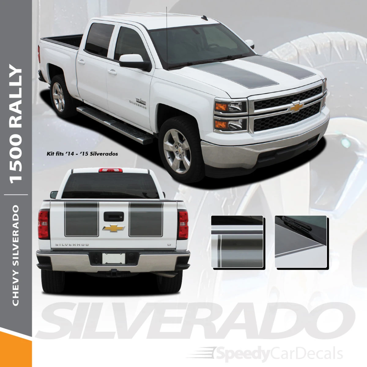 RALLY 1500 : 2014 2015 Chevy Silverado Rally Edition Style Hood Vinyl ...