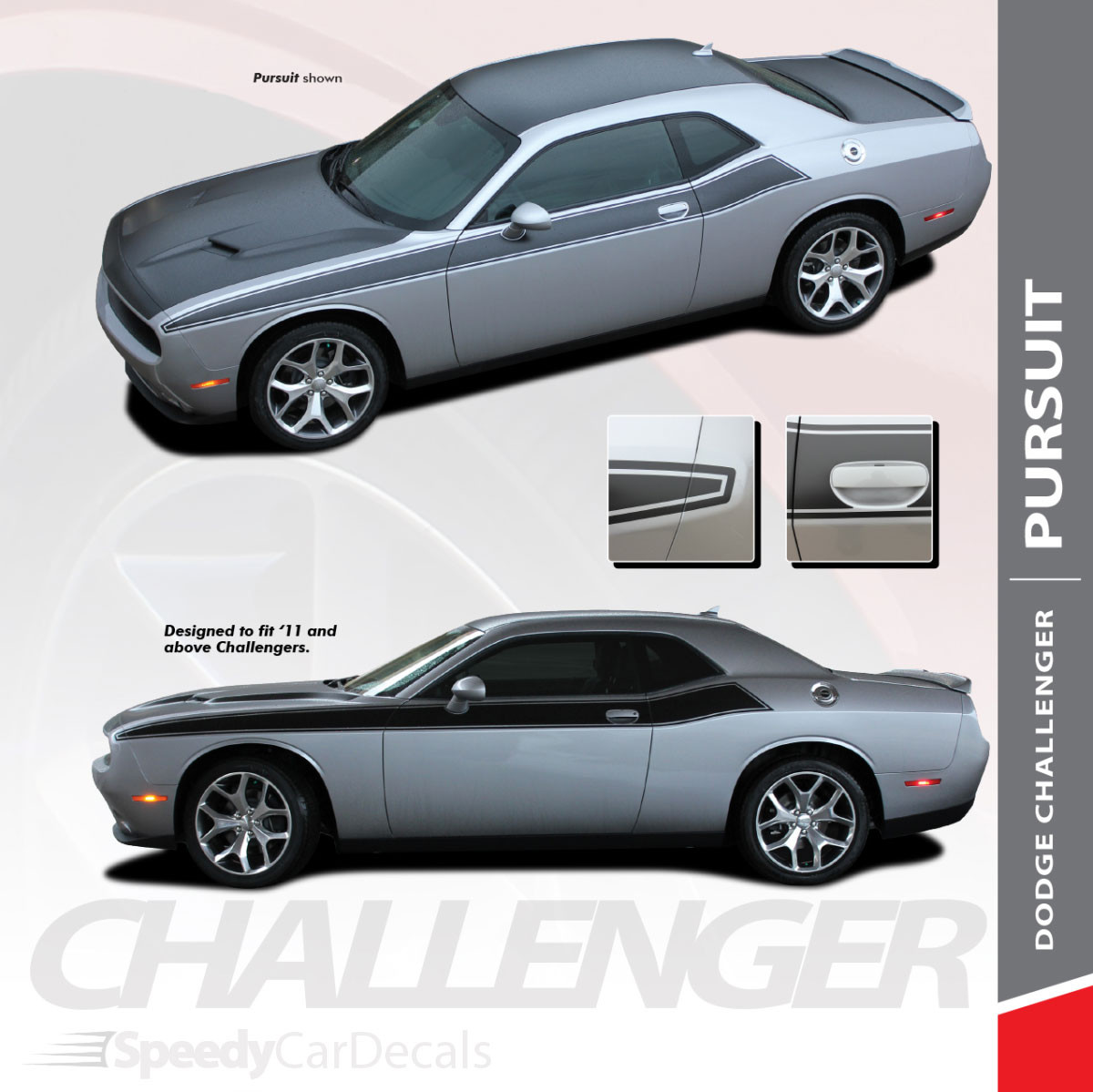 Dodge Challenger Stripes, Challenger Decals, Challenge Graphics 2015-2023