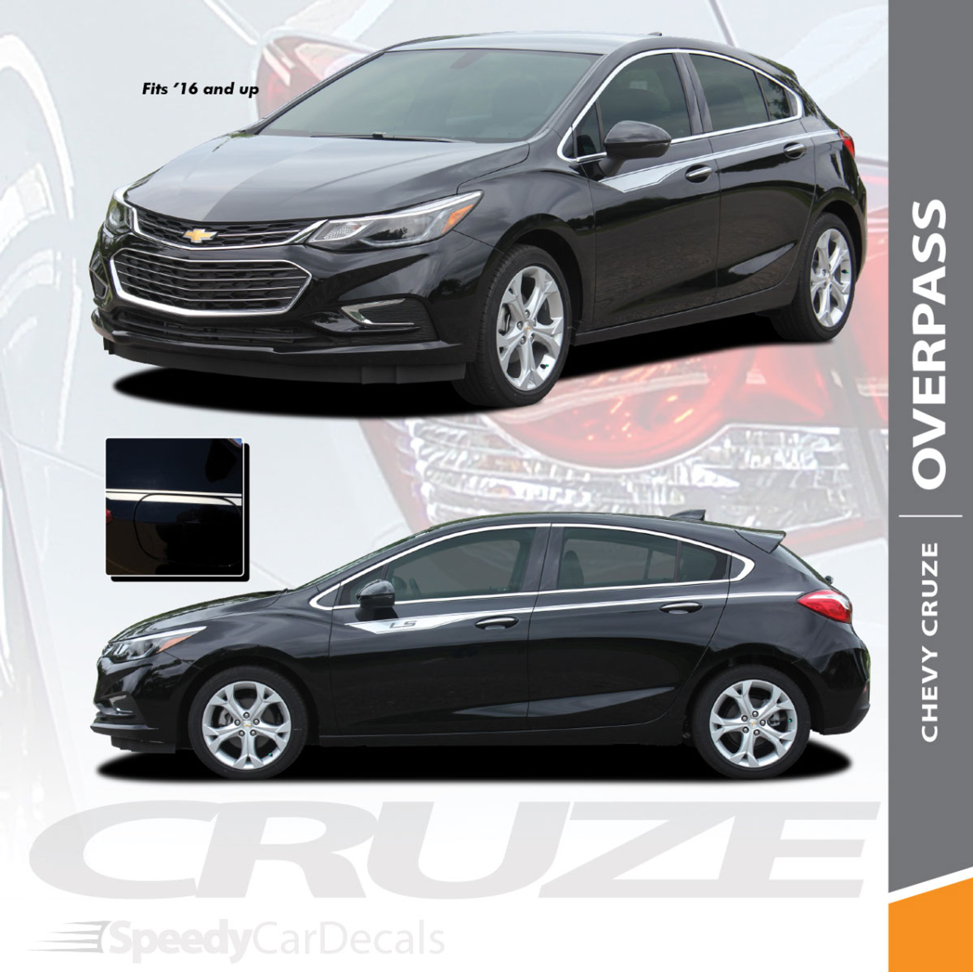 Stride 2008 2016 Chevy Cruze Upper Body Door Accent Striping Vinyl