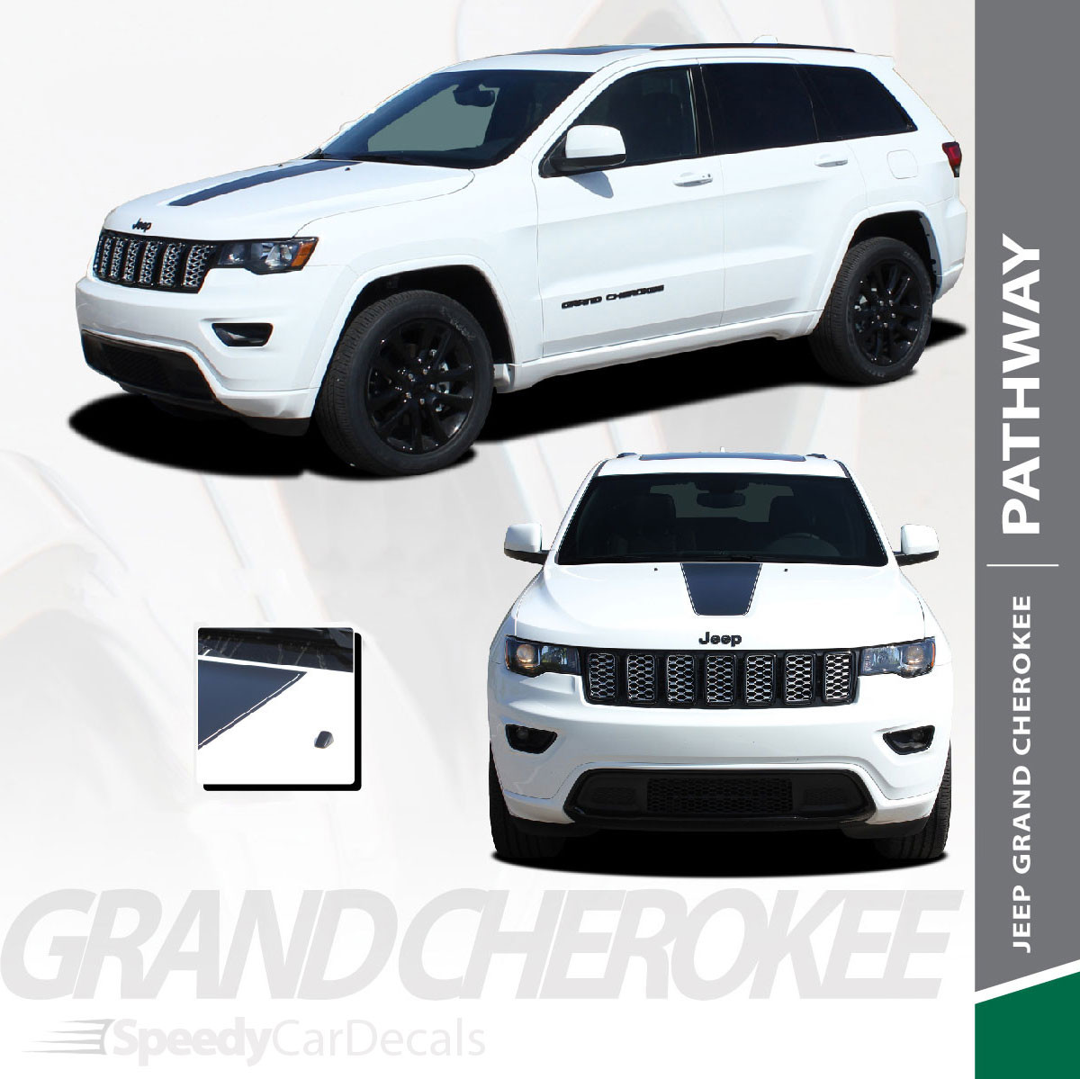 T-HAWK : 2018-2024 Jeep Cherokee Trailhawk Center Hood Blackout Vinyl ...