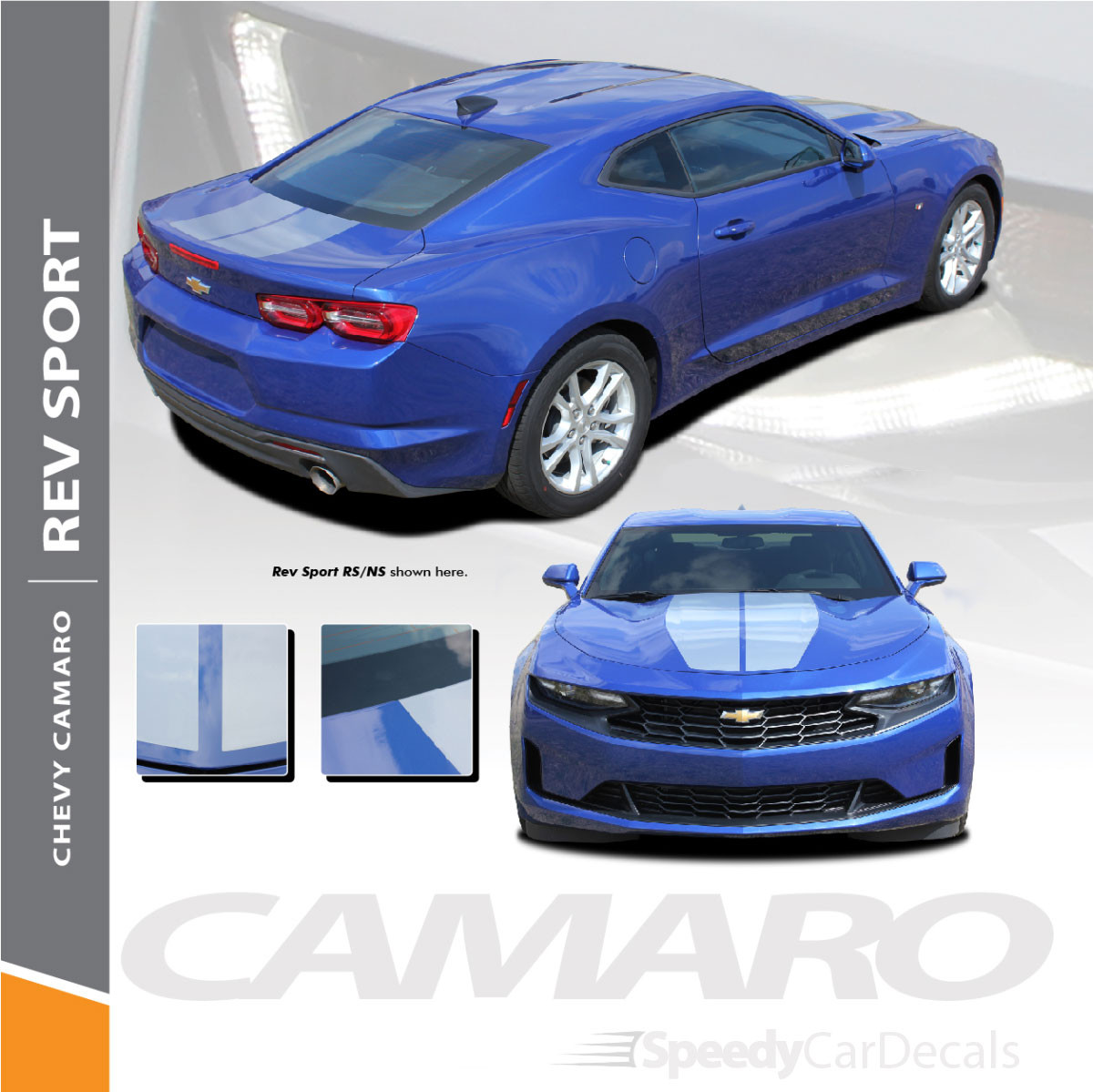 SHOCK 2019 2020 2021 2022 2023 Chevy Camaro Center Hood Stripe Decals ...