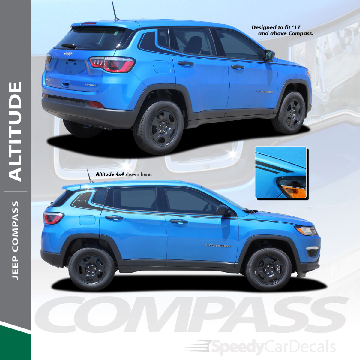 2017-2024 Jeep Compass Graphics, Compass Stripes, Compass Decals