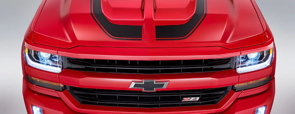 2017 Chevy Silverado Hood Decals LATERAL SPIKES 3M 2016-2018 Premium ...