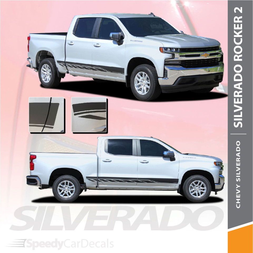 2019 2020 2021 Chevy Silverado Hood Spear Decals Spikes Stripes 1500 ...