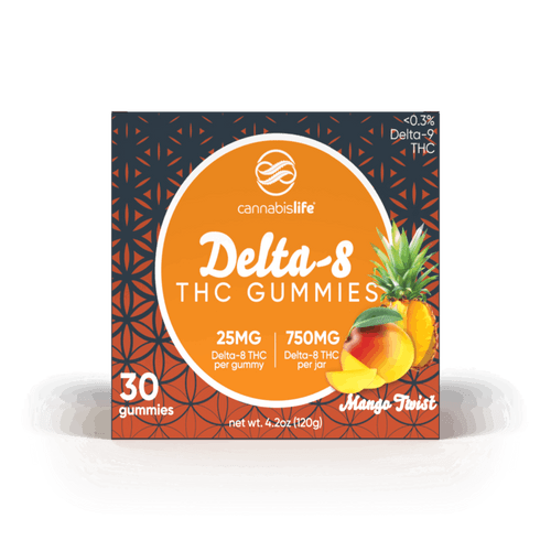 Mango Twist Delta-8 Gummies - (30ct) 750mg - Cannabis Life