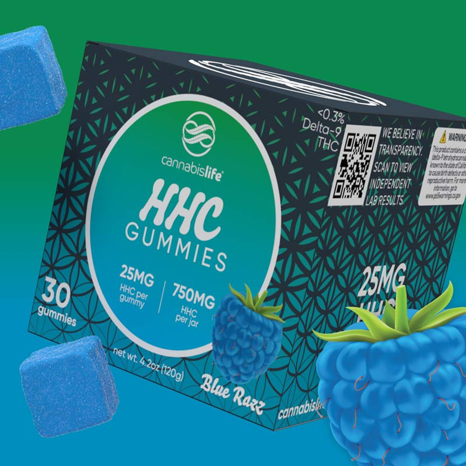 Blue Razz HHC Gummies - (30ct) 750mg - Cannabis Life