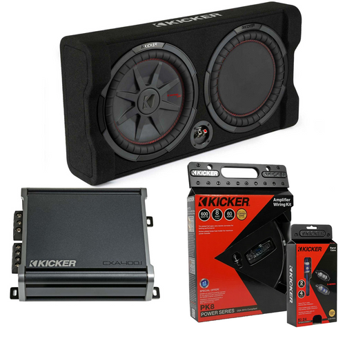 Kicker Comp RT 10in Subwoofer Enclosure Package and 46CXA4001 Amp with ...