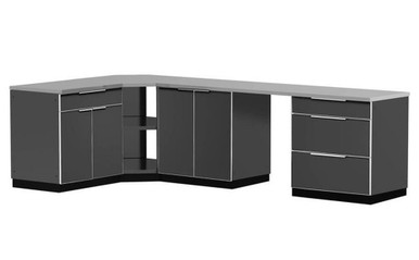 NEWAGE ALUMINUM SLATE 184"W X 24"D OUTDOOR KITCHEN COMBO W/COUNTERTOPS ...