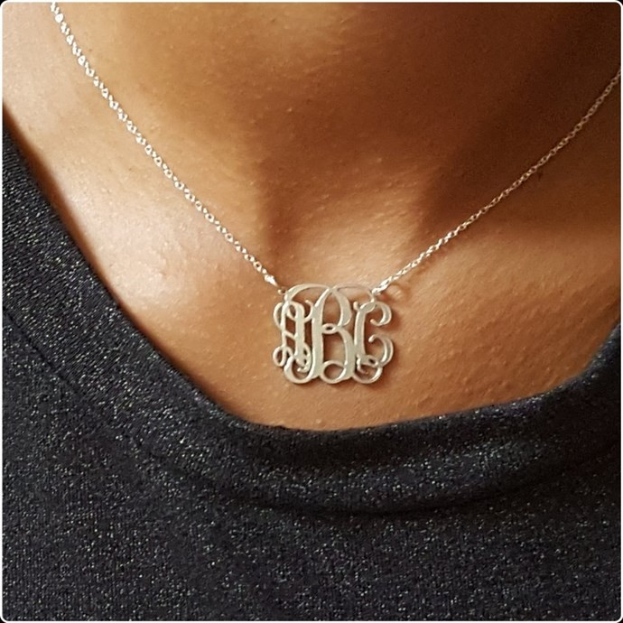 Monogram Necklace Block Style || BestNameNecklace