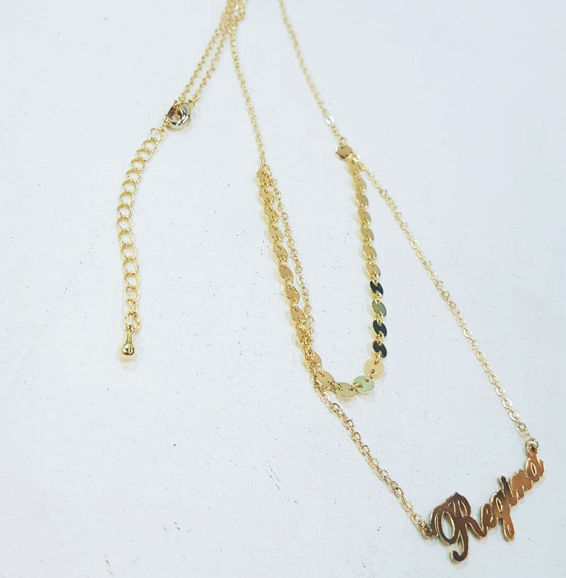 Custom Double Layer Name Necklace With Tube Bar Chain || BestNameNecklace