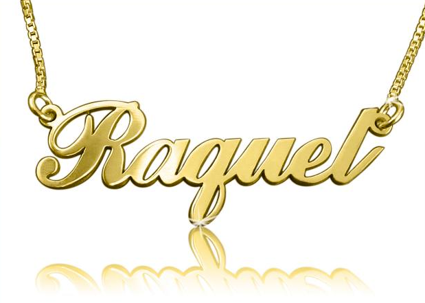 Raquel Name Necklace Solid Gold