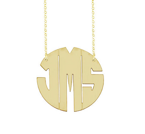 Solid 14k Gold Monica Monogram Necklace BestNameNecklace