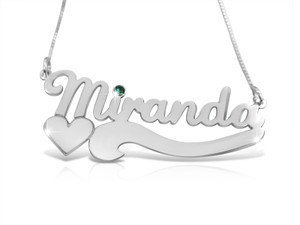 Nicole Name Necklaces, Silver Name Necklace, Name Necklace with Swarovski