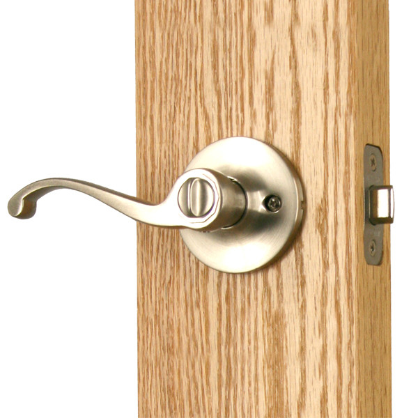 Privacy Lever Lockset, Satin Nickel