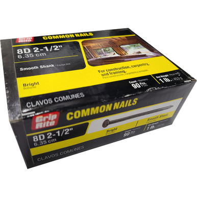 8D 2-1/2" Common Nails (1 Pound) | Home Outlet
