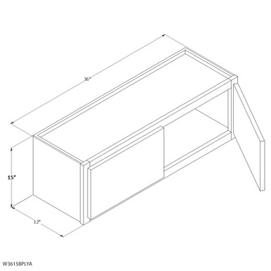 Unfinished Oak 36" x 15" Wall Cabinet-Smart - Home Outlet