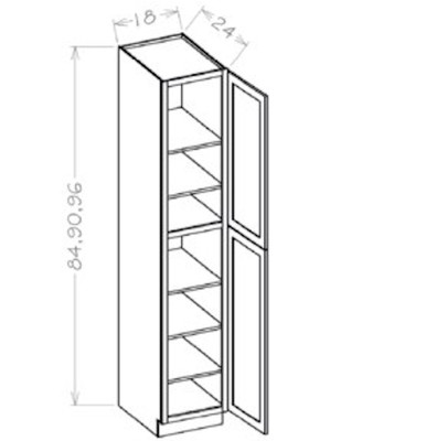 Regal White 18" x 96" x 24" Pantry Cabinet | Home Outlet | Home Outlet
