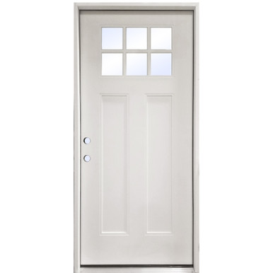 34" x 74" Mobile Home Right-Hand Fiberglass Flush-Glazed Craftsman ...