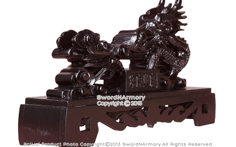 Black Poly Resin Emperor Table Top Dragon Stand for Chinese or Japanese ...