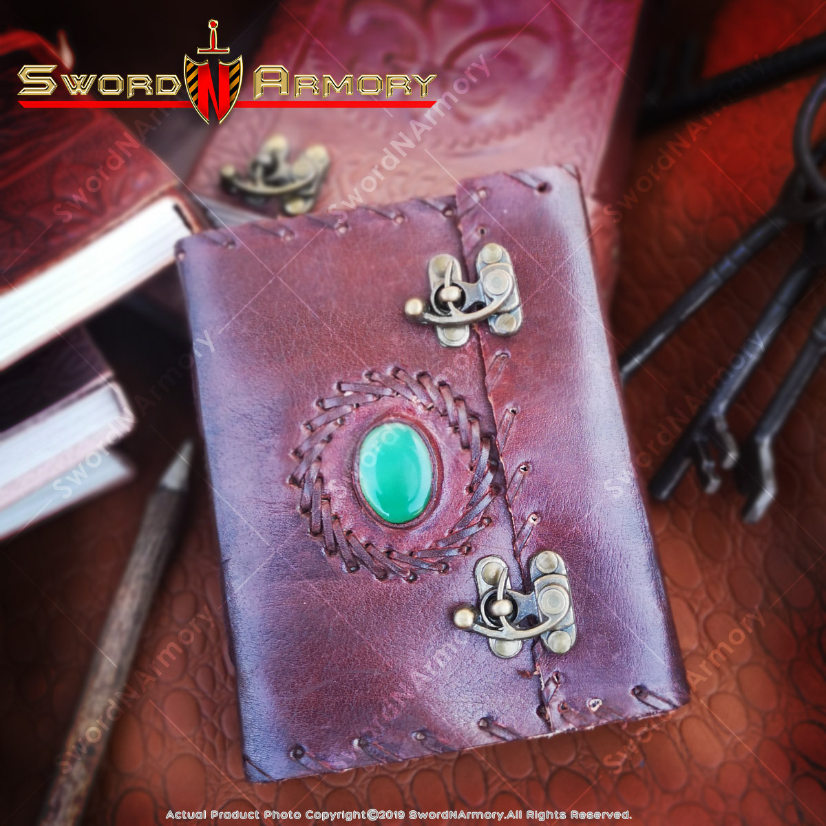 Medieval Renaissance Leather Journal Diary Notebook Notepad w/Lock ...