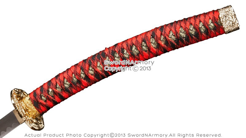 Japanese Style Ceremonial Samurai Sword Jin Tachi Katana Dragon Tsuba ...