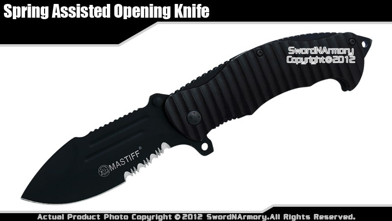 Mastiff Brand Spring Assisted Tactical Knife Pockedt Folder 7CR17MOV ...