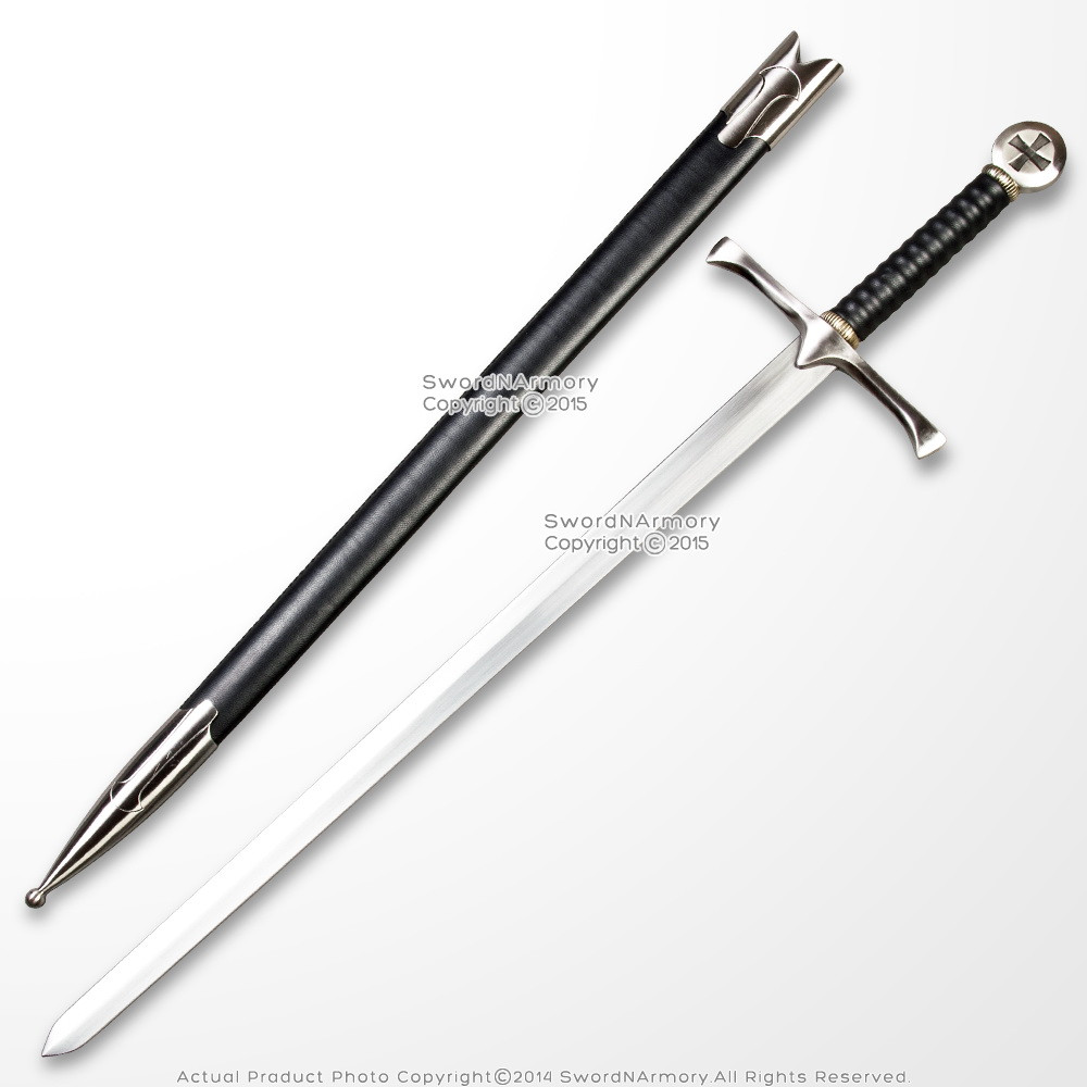 41" Templar Crusader Medieval Knight's Arming Sword with Scabbard Cross ...