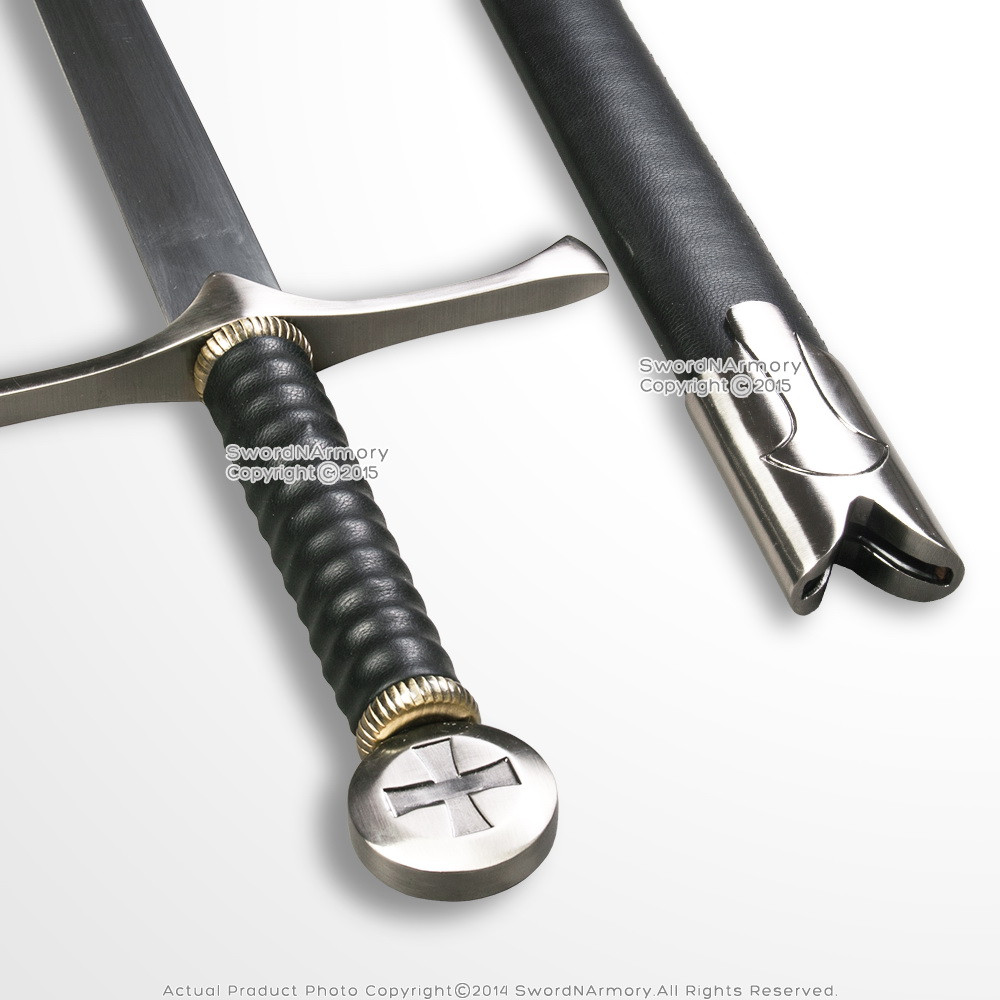 41" Templar Crusader Medieval Knight's Arming Sword with Scabbard Cross ...