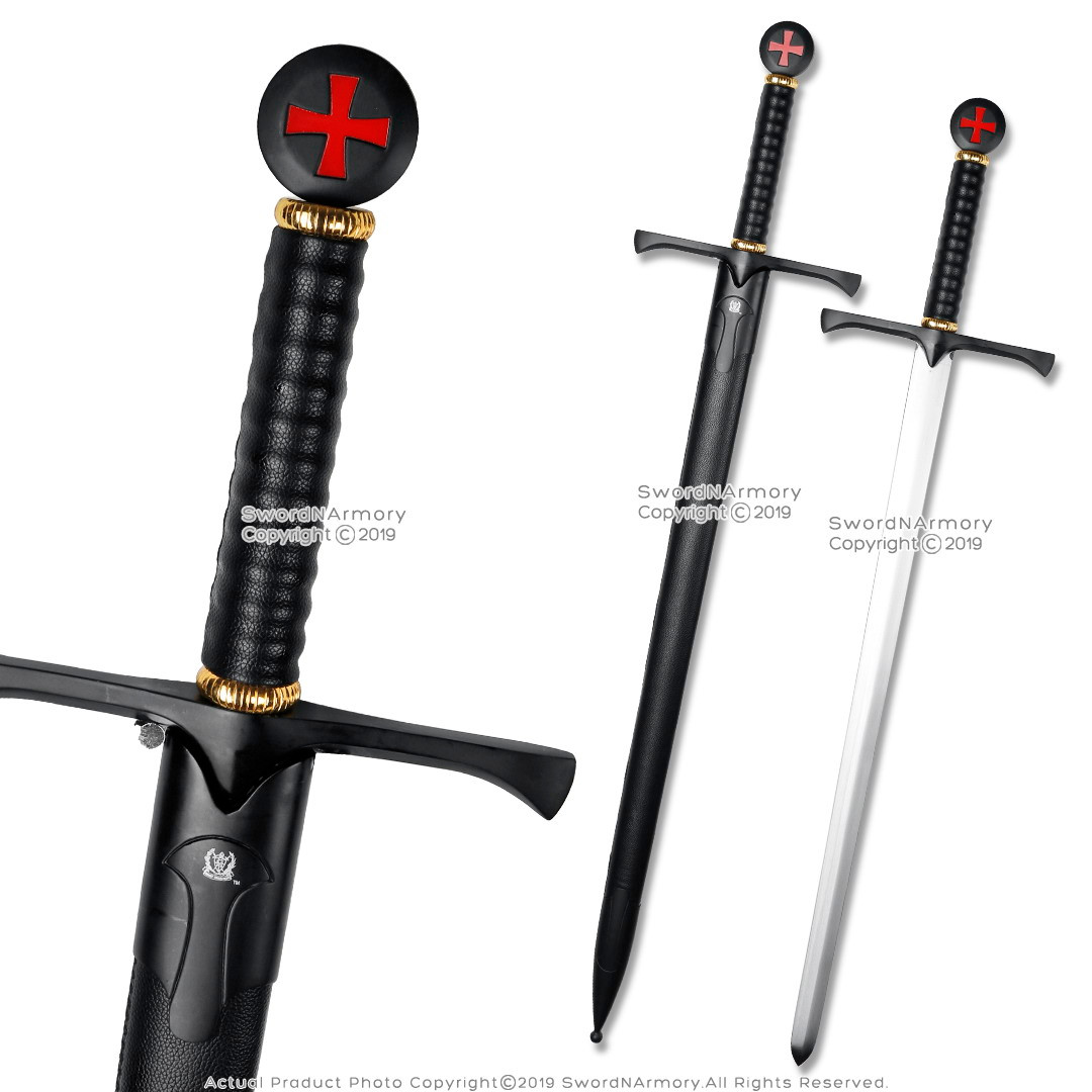 41" Templar Crusader Medieval Knight's Arming Sword with Scabbard Cross ...