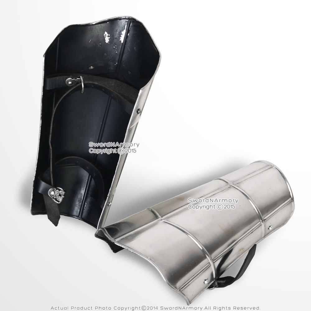 Medieval Style Greaves Leg Plate Armor 20 Gauge Steel Large Size LARP ...