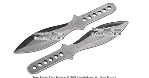 2 Pcs 8.5" 440 Stainless Steel Throwing Knife w/ Pouch