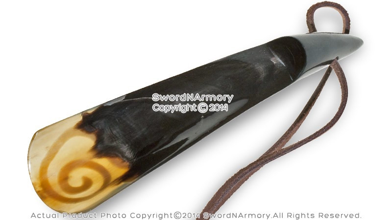 8.5" Genuine Cow Horn Polished Shoe Horn Hand Made Burnt Pattern ...