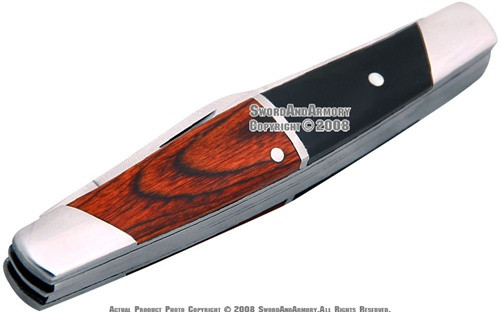 6 " Wooden Handle Triple Blade Pocket Folding Knife