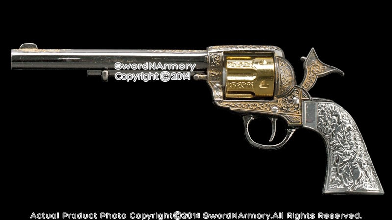 7" Miniature Western Cowboy .45 M1873 Revolver Pistol Replica Gun with Case