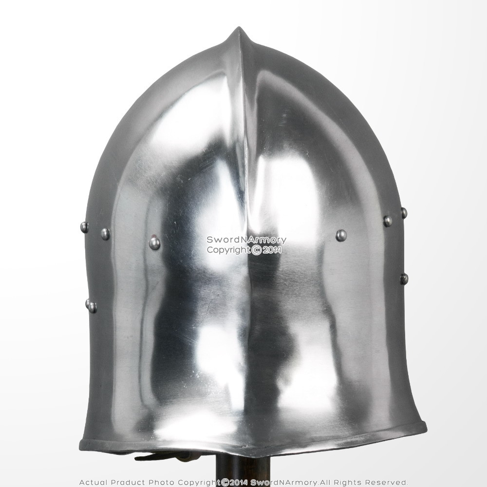 Functional Medieval Barbute Open Face Celeta Helmet 16G Steel w/ Liner ...