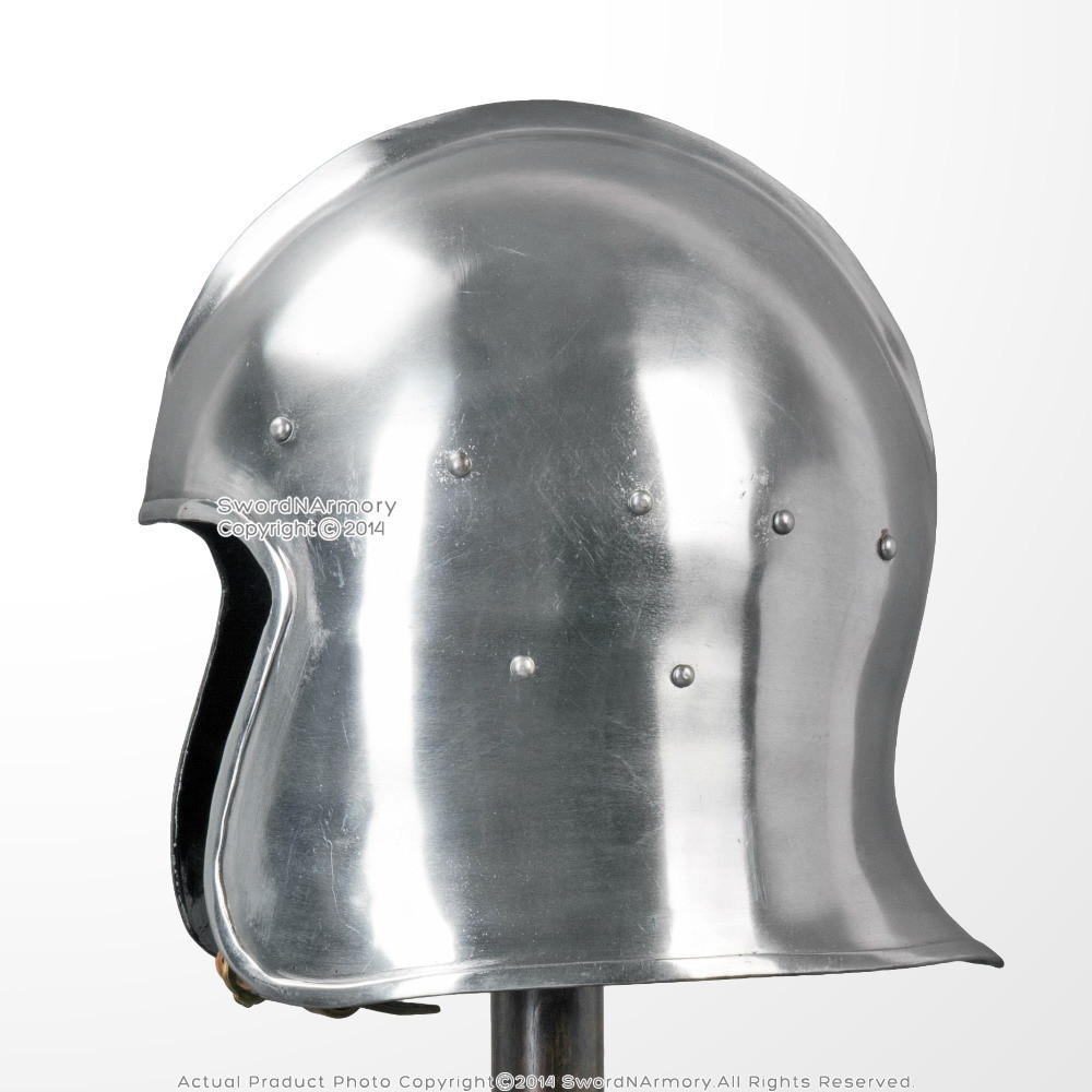 Functional Medieval Barbute Open Face Celeta Helmet 16G Steel w/ Liner ...