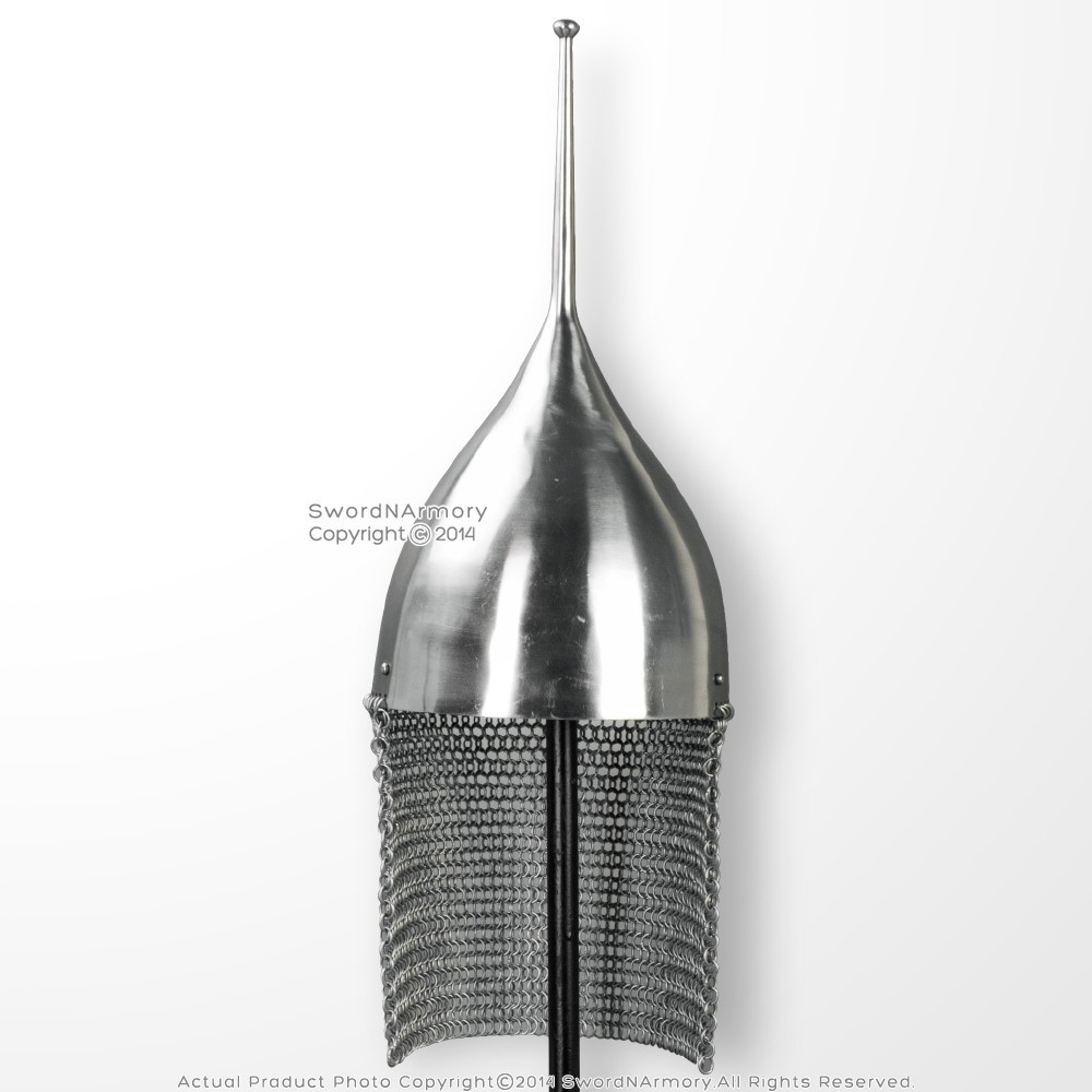 Functional Medieval Russian Tsar Helmet 16 Gauge Steel w/ Chainmail SCA ...