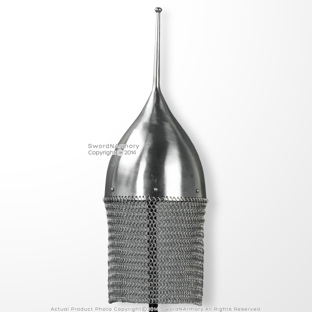 Functional Medieval Russian Tsar Helmet 16 Gauge Steel w/ Chainmail SCA ...